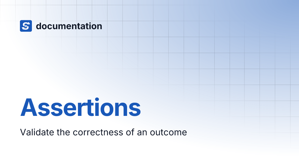 Assertions | documentation